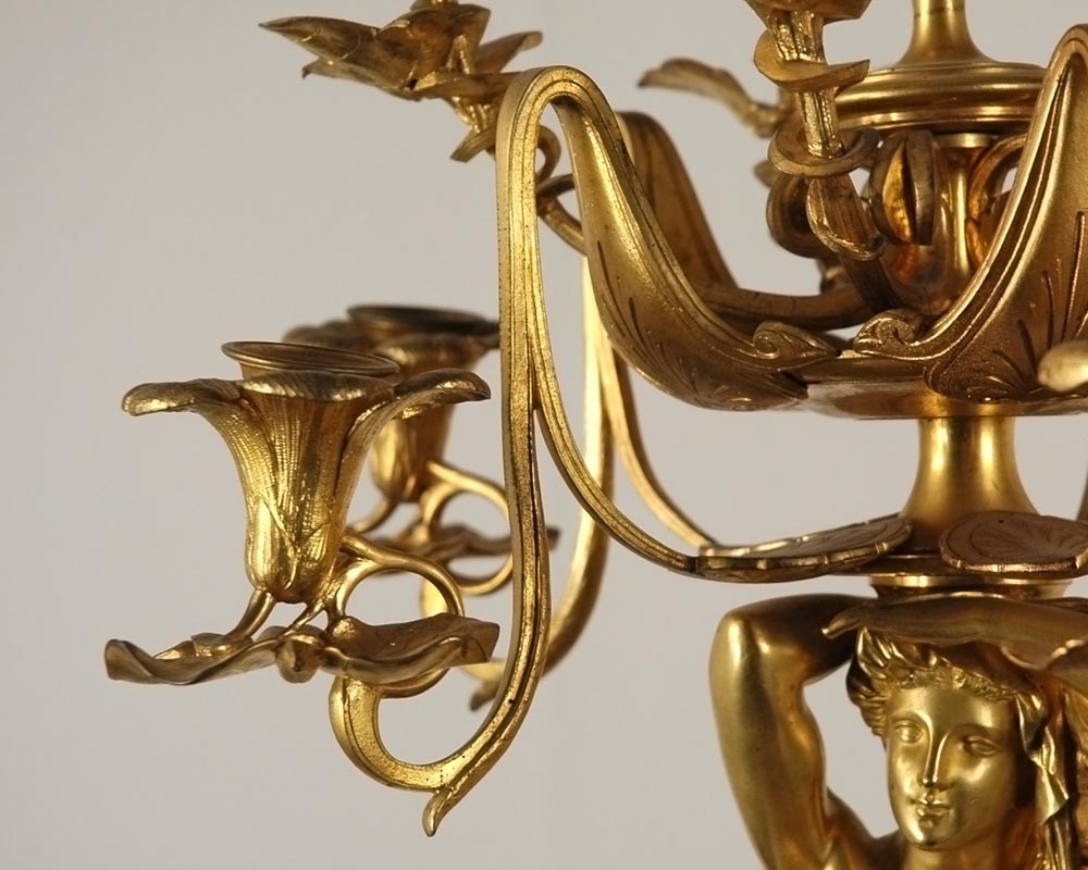 Maison Gustave LEVY, Paire de candélabres à cariatides, Modèle de l ...