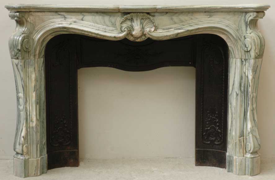 Très rare cheminée en marbre "Cipolin" - Marbre