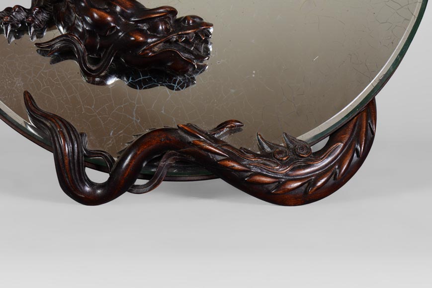 Gabriel VIARDOT (1830-1906) - Miroir à chevalet en forme de croissant ...