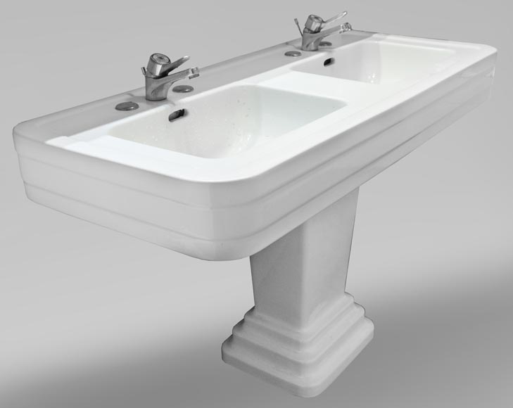 Lot de 6 vasques double sur pied, en faïence, des années 1930 ...