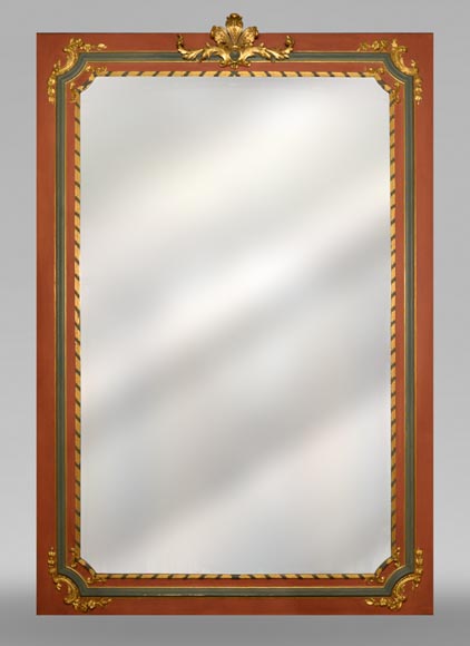 Trumeau ancien de style Louis XVI en bois polychrome et doré - Glaces ...