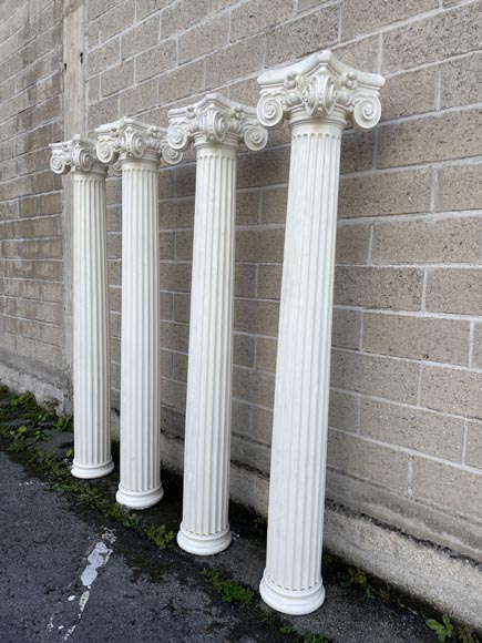 Quatre colonnes de style ionique en plâtre - Eléments architecturaux ...