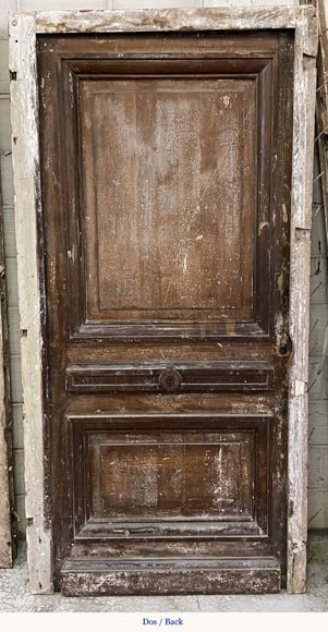 Porte ancienne simple en chêne avec châssis - Portes