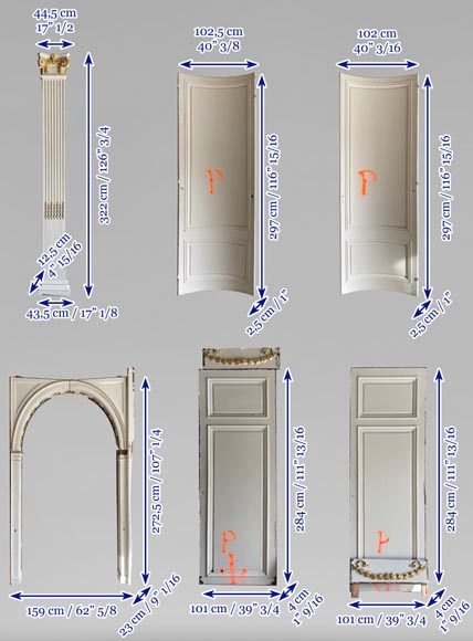 S rie De Pilastres Ioniques En Bois Sculpt Peint Pi ce De Boiseries s-rie-de-pilastres-ioniques-en-bois-sculpt-peint-pi-ce-de-boiseries