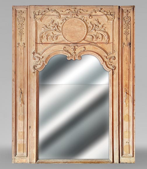 Grand trumeau sculpté en chêne - Glaces, miroirs et trumeaux