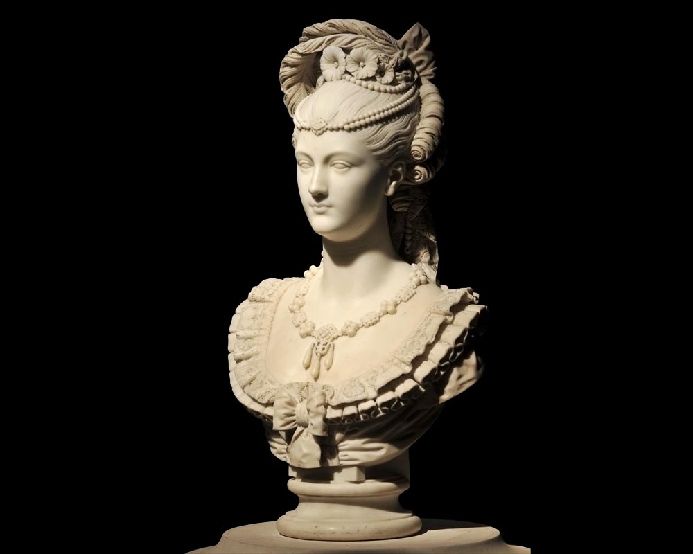 Joseph-Stanislas LESCORNE (1799-1872) : Grand buste en marbre - Sculpture