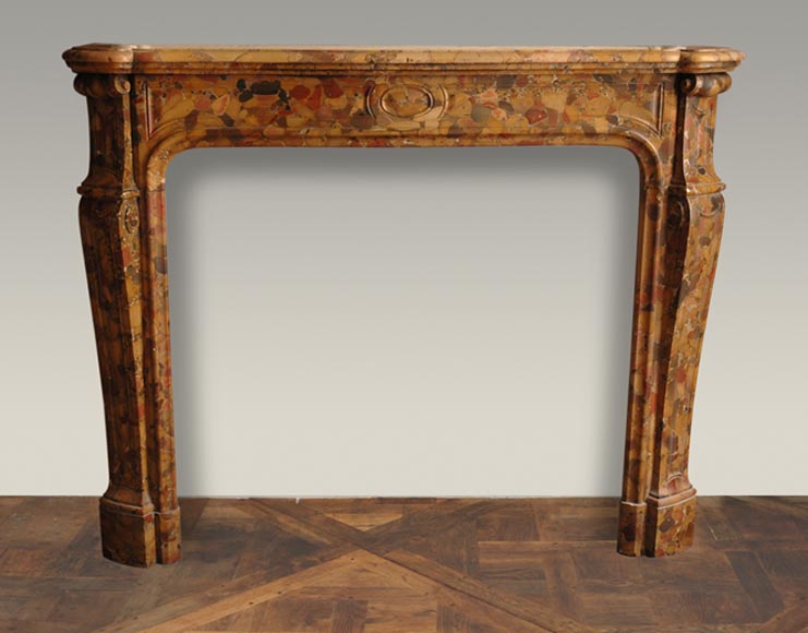 Cheminée ancienne en marbre Brèche d'Alep - Marbre